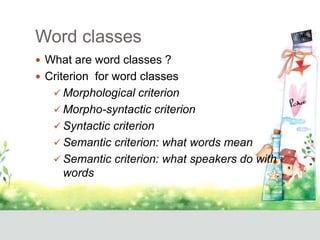 word classes | PPTX