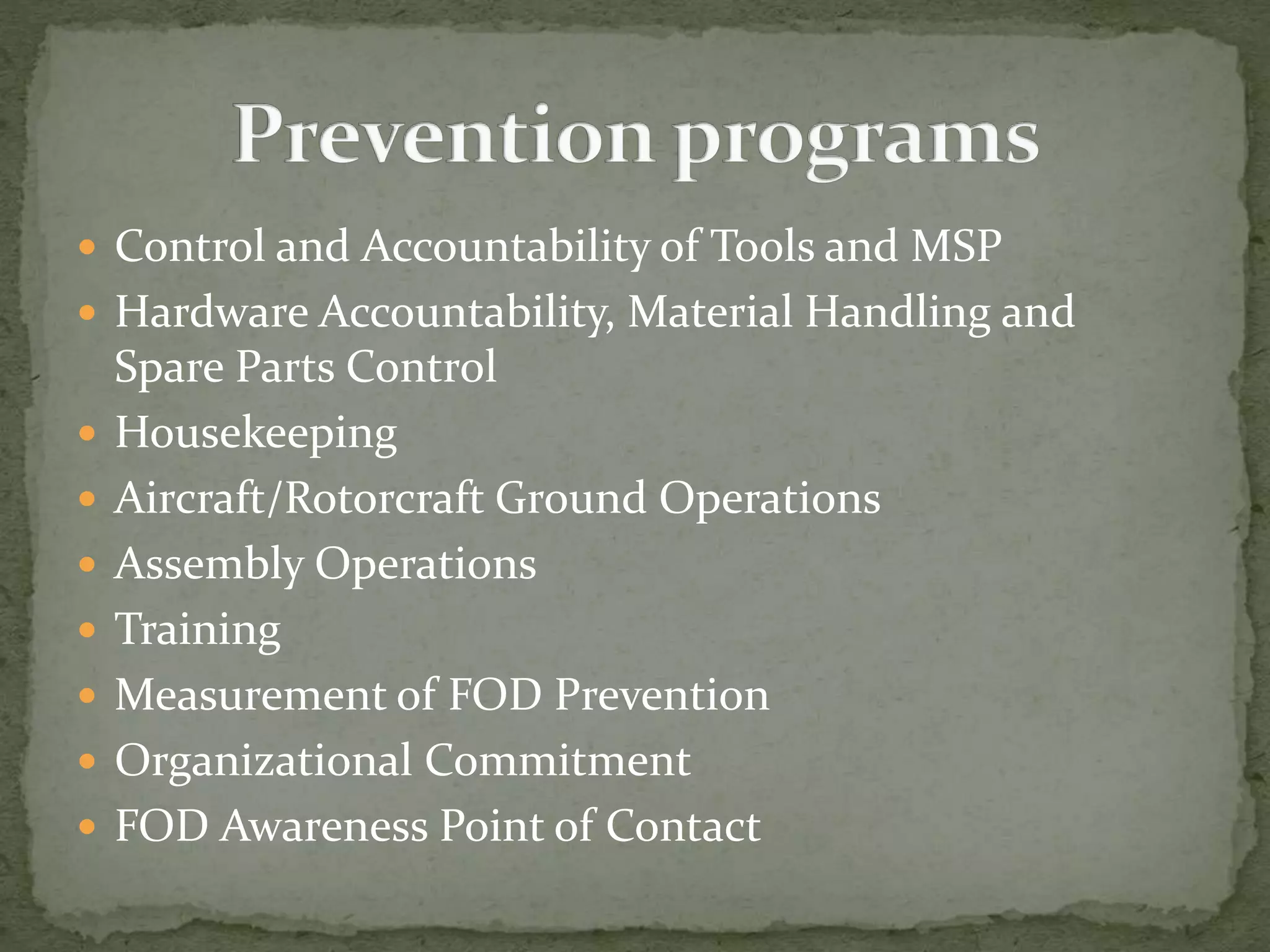 Foreign Object Damage/Debris | PPTX