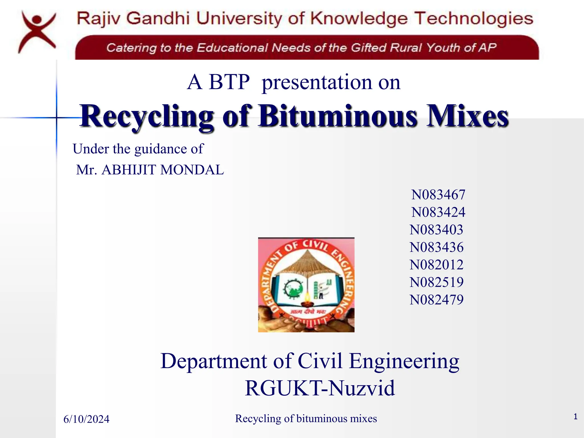 ppt on recycling of asphalt mix containing Reclaimed Asphalt Pavement | PPT
