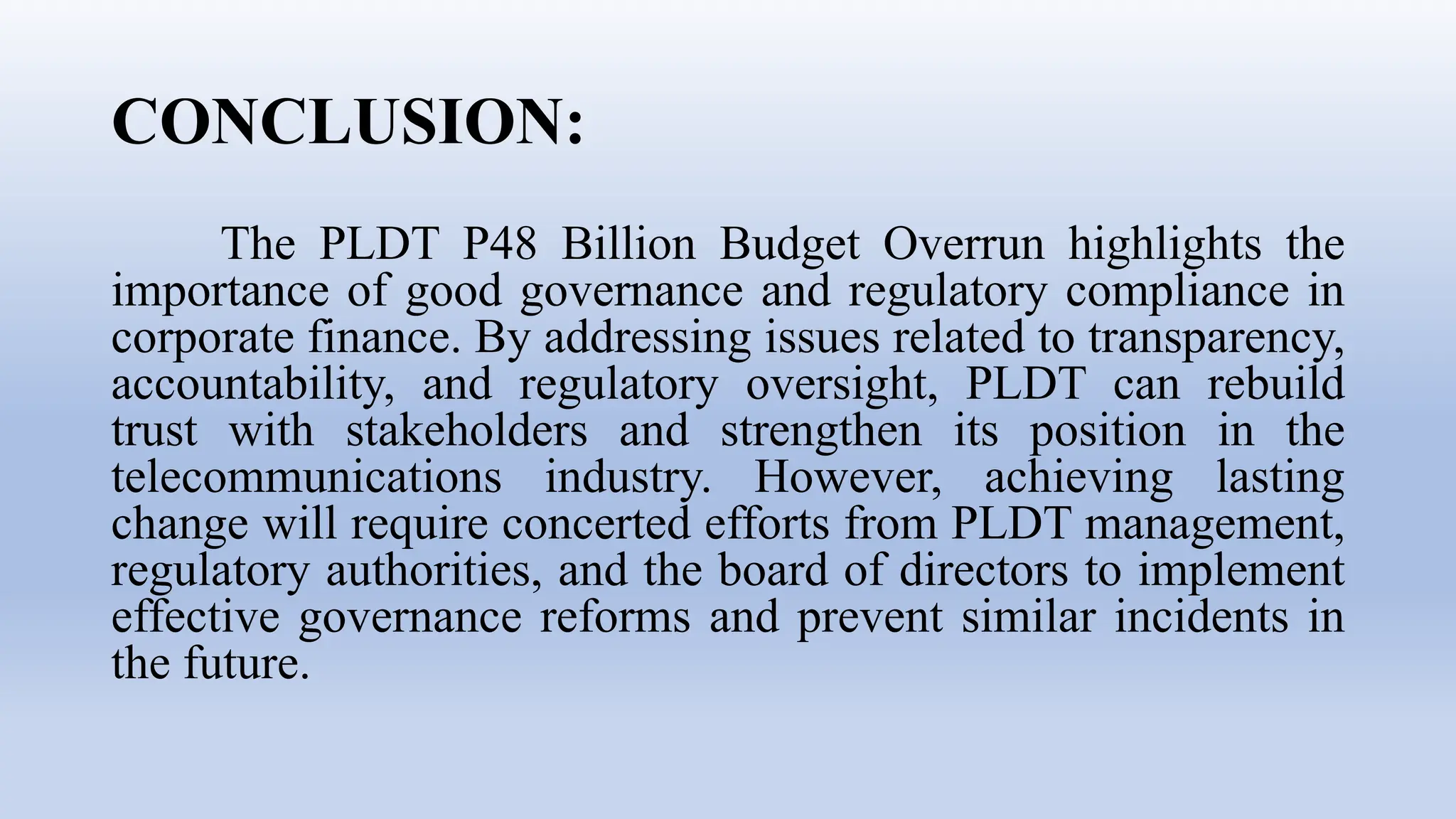 PLDT's P48Billion Over Budget a Case Study | PPTX