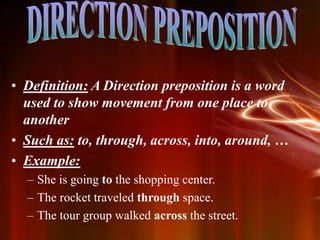 Prepositions - Usage and exercises for EFL | PPT