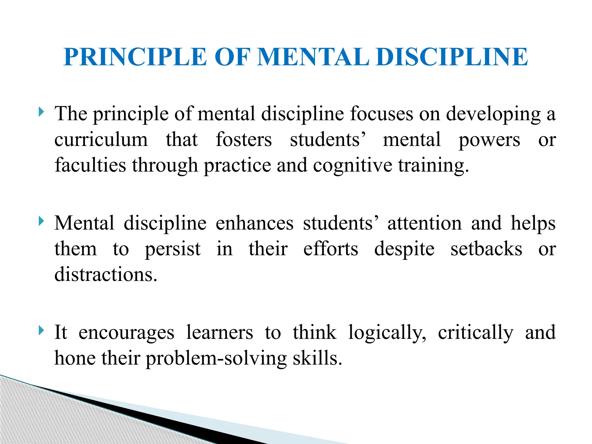 Presentation: Principle of Mental Disciplines | PPTX
