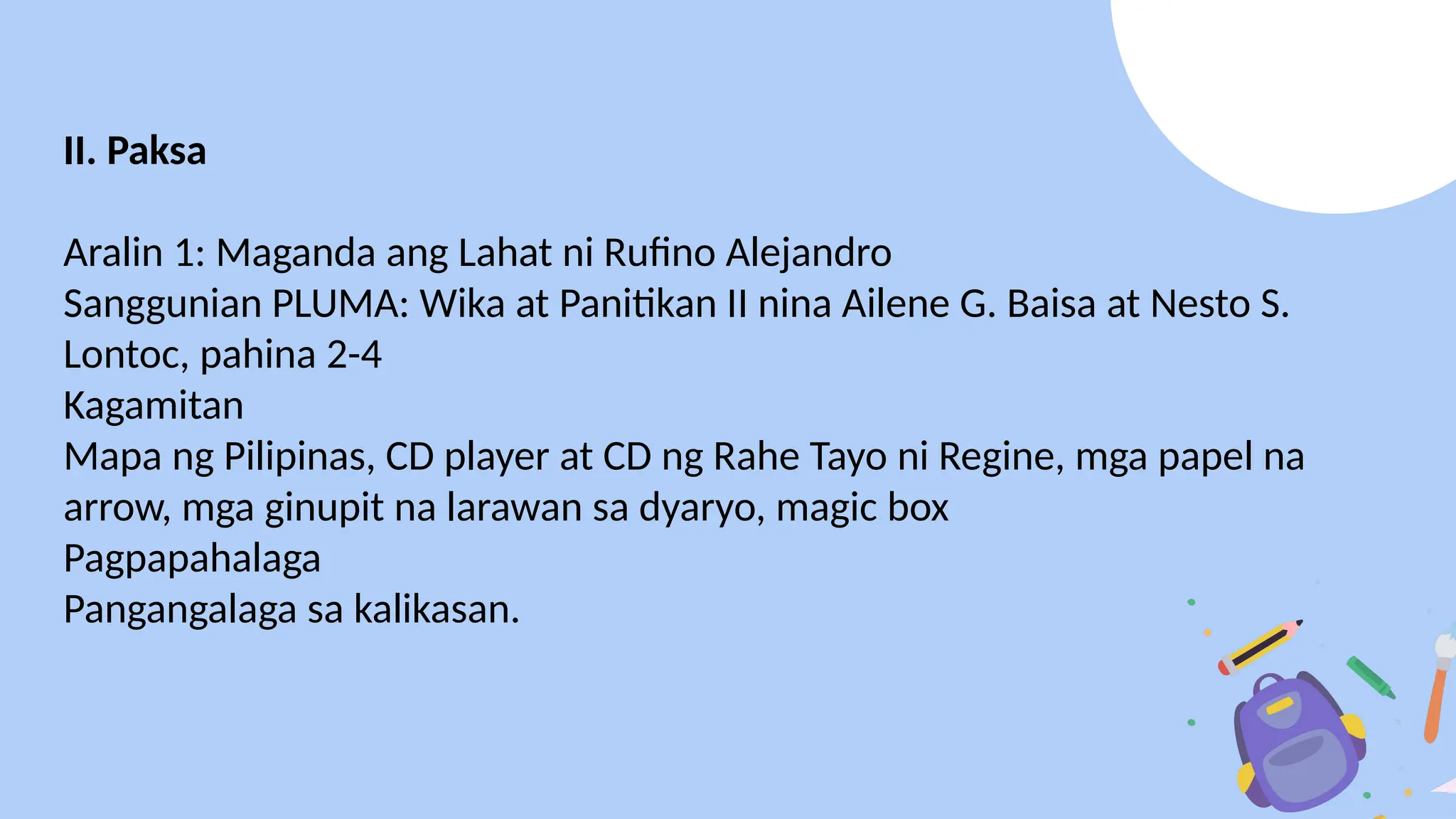 Mga banghay aralin at kagamitan sa pang pagtuturo | PPTX