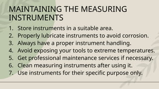 THE IMPORTANCE OF MEASURING INSTRUMENTS MAINTENANCE | PPTX