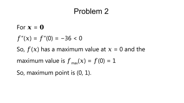 Presentation on Maxima and Minima (2nd Derivative Test) | PPTX