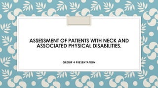 Assessment of neck pain and associated physical diability.pptx