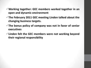 Case Study: Johannes Linden:Managing the Global Executive Committee | PPTX