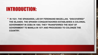 GROUP 4 - THE EARLY PERIOD OF SPANISH SETTLEMENT.pptx | Agriculture | Industries