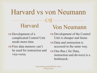 Von Neumann vs Harvard Architecture | PPTX