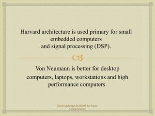 Von Neumann vs Harvard Architecture | PPTX
