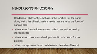 Need Theory Virginia Henderson Theory | PPTX