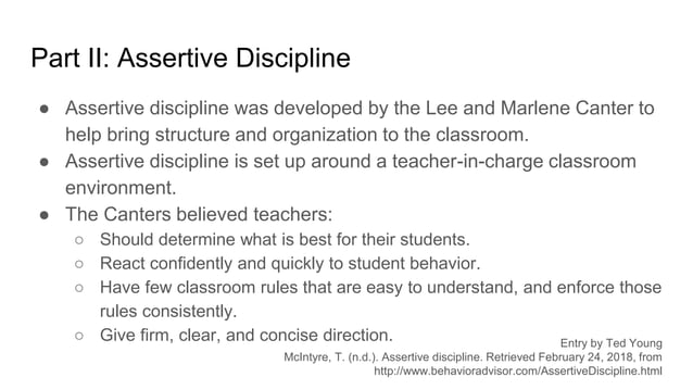 Group 4: Assertive Discipline | PPTX | Educational Assessment | Education