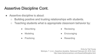 Group 4: Assertive Discipline | PPTX | Educational Assessment | Education