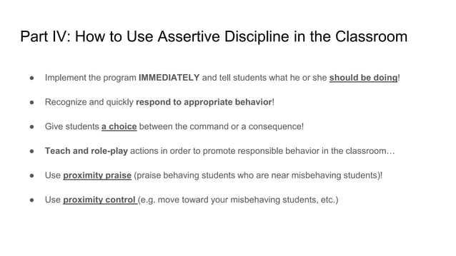 Group 4: Assertive Discipline | PPTX | Educational Assessment | Education