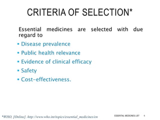 Essential Medicines List | PPTX