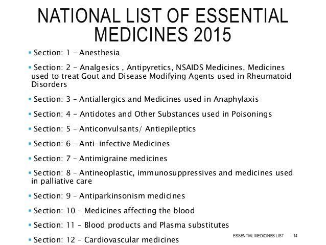Essential Medicines List