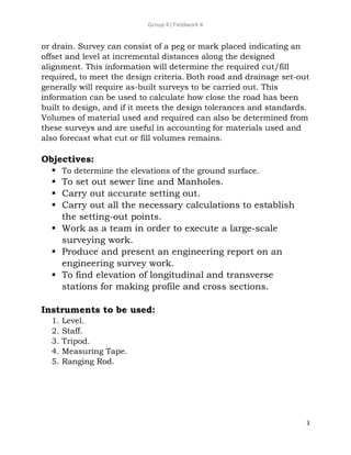 ROAD PROFILING, CROSS SECTION & SETTING OUT SEWER LINE | PDF