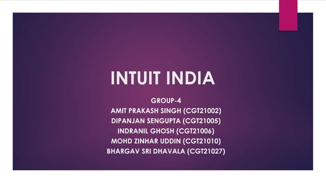 Group 4 intuit india | PPT