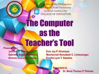 Computer as the Teacher's Tool | PPTX