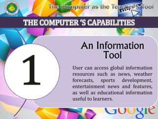 Computer as the Teacher's Tool | PPTX