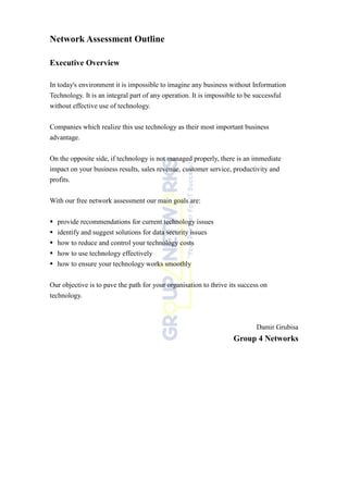 Group 4 Networks Assessment Outline | PDF | Computer Networking | Computing