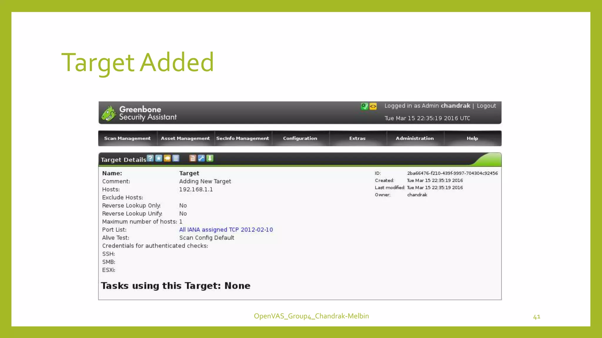 OpenVAS: Vulnerability Assessment Scanner | PPTX