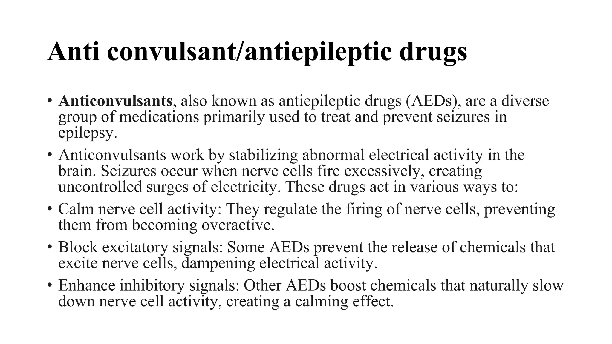 pharmacology-a summary of anti epileptic drugs | PPTX