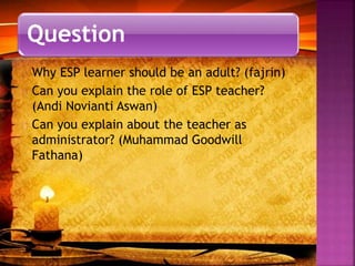 ESP Learner and Teacher | PPT
