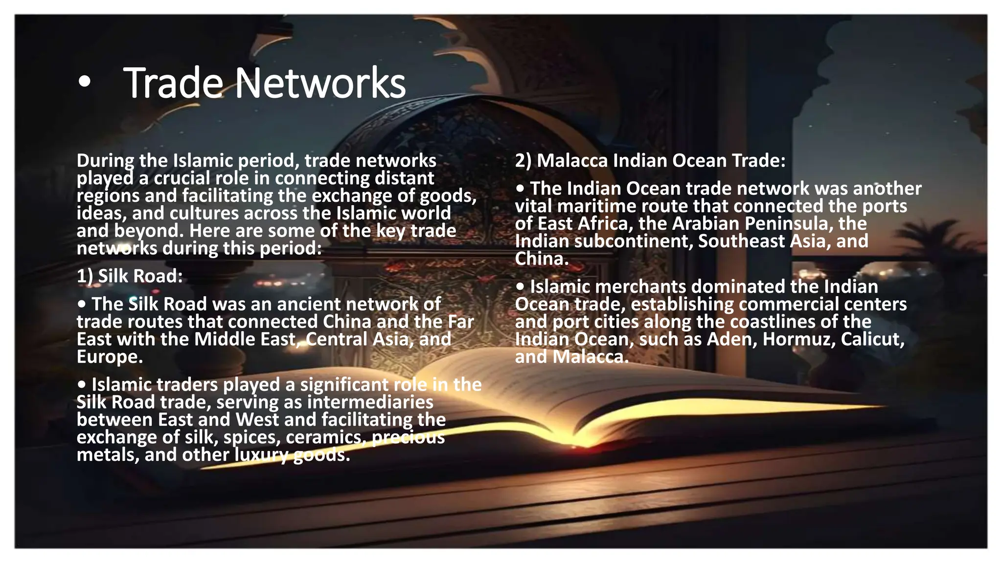 Trade and urbanization in central islamic and | PPTX