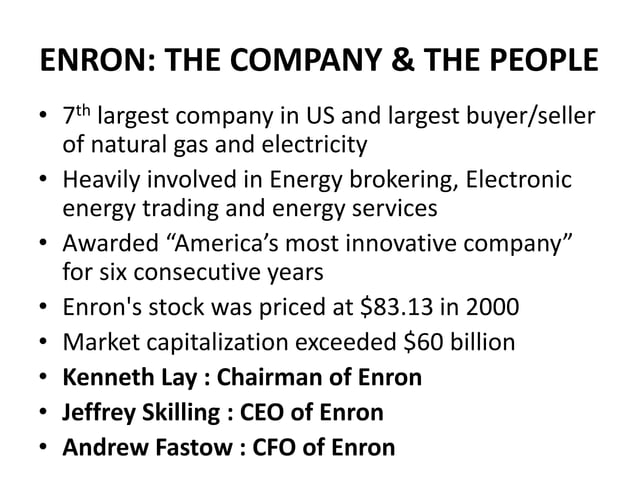 Enron Scandal -Business Ethics | PPTX | Business Accounting & Finance | Business