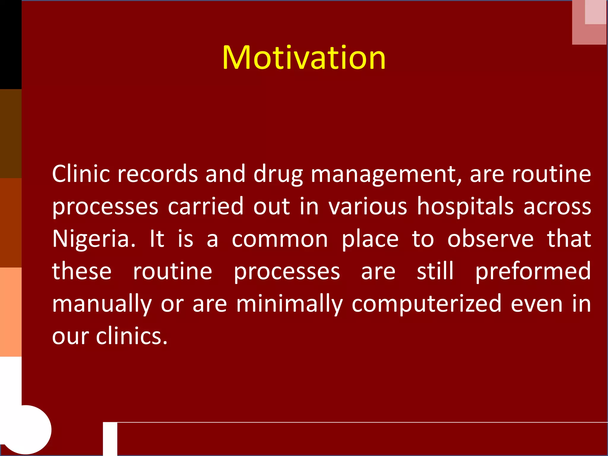 Clinic Record and Drug Management System | PPTX