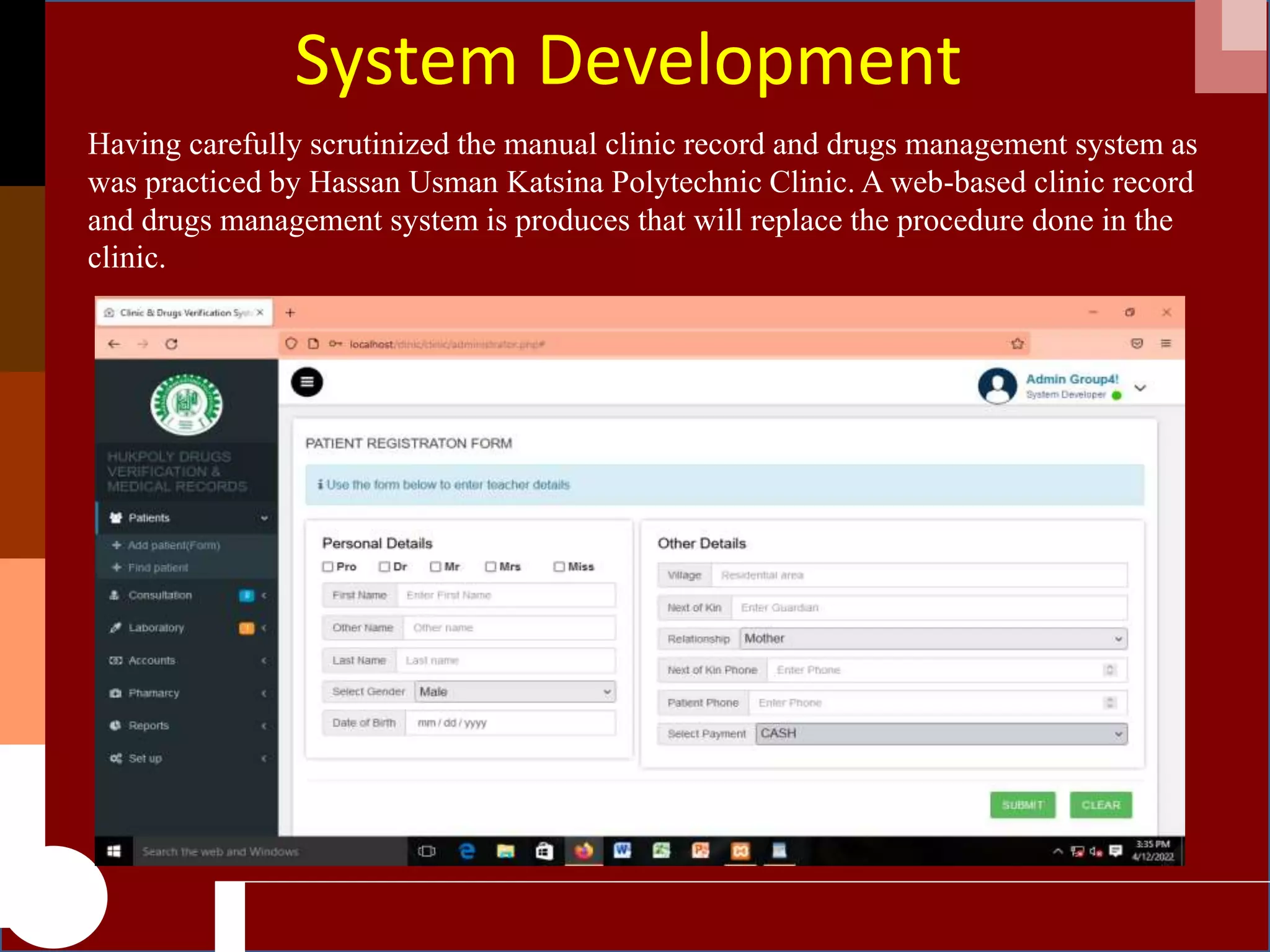 Clinic Record and Drug Management System | PPTX