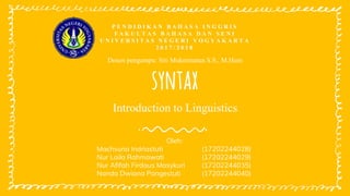 Syntax (Introduction to Linguistics) | PPTX