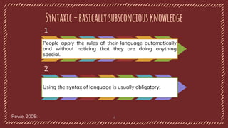 Syntax (Introduction to Linguistics) | PPTX