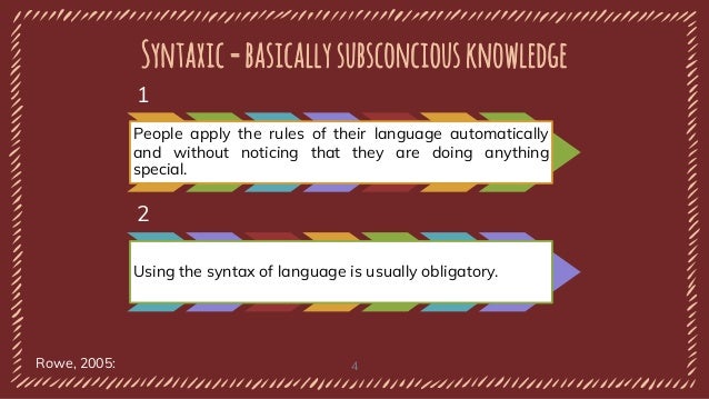 Syntax Introduction To Linguistics