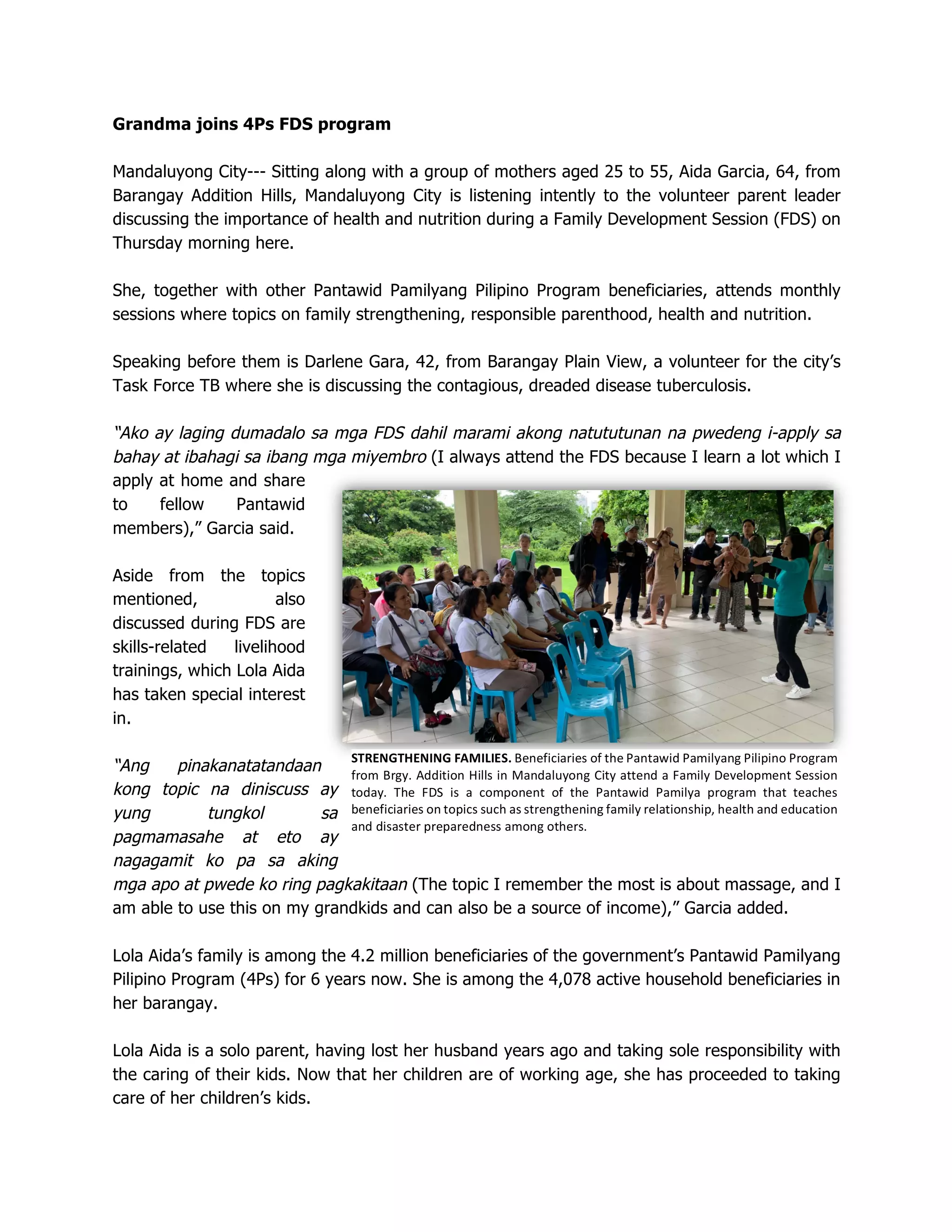 Grandma joins 4Ps | PDF