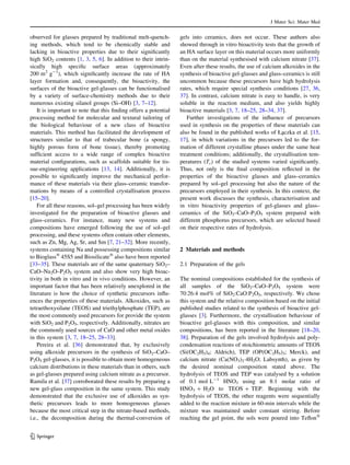 Group5.the influence of phosphorus precursors on the synthesis and bioactivity si o2 cao-p2o5 ...
