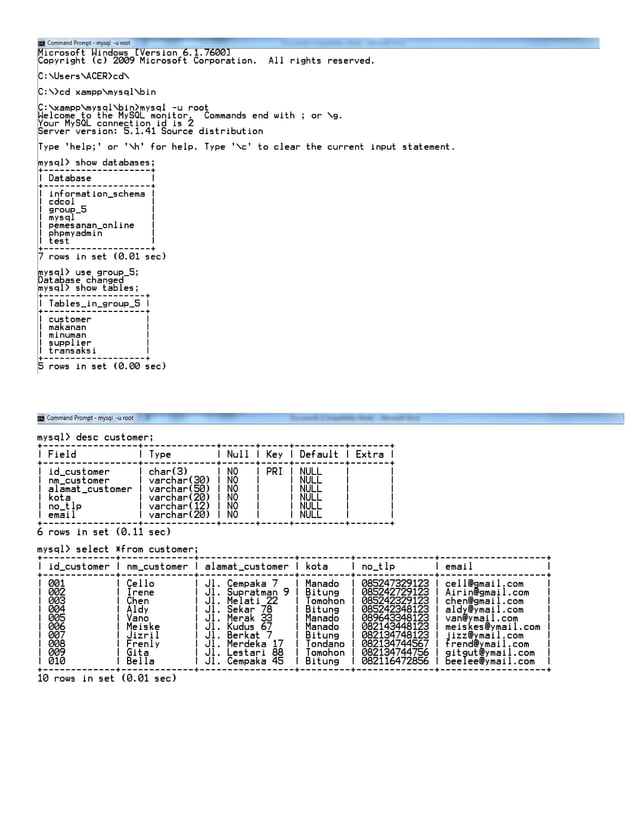 My Project "Sistem Database (MySQL) : Pemesanan Makanan dan Minuman ...