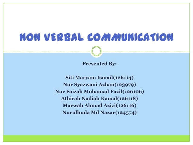 Types of Non-Verbal Communication | PPT