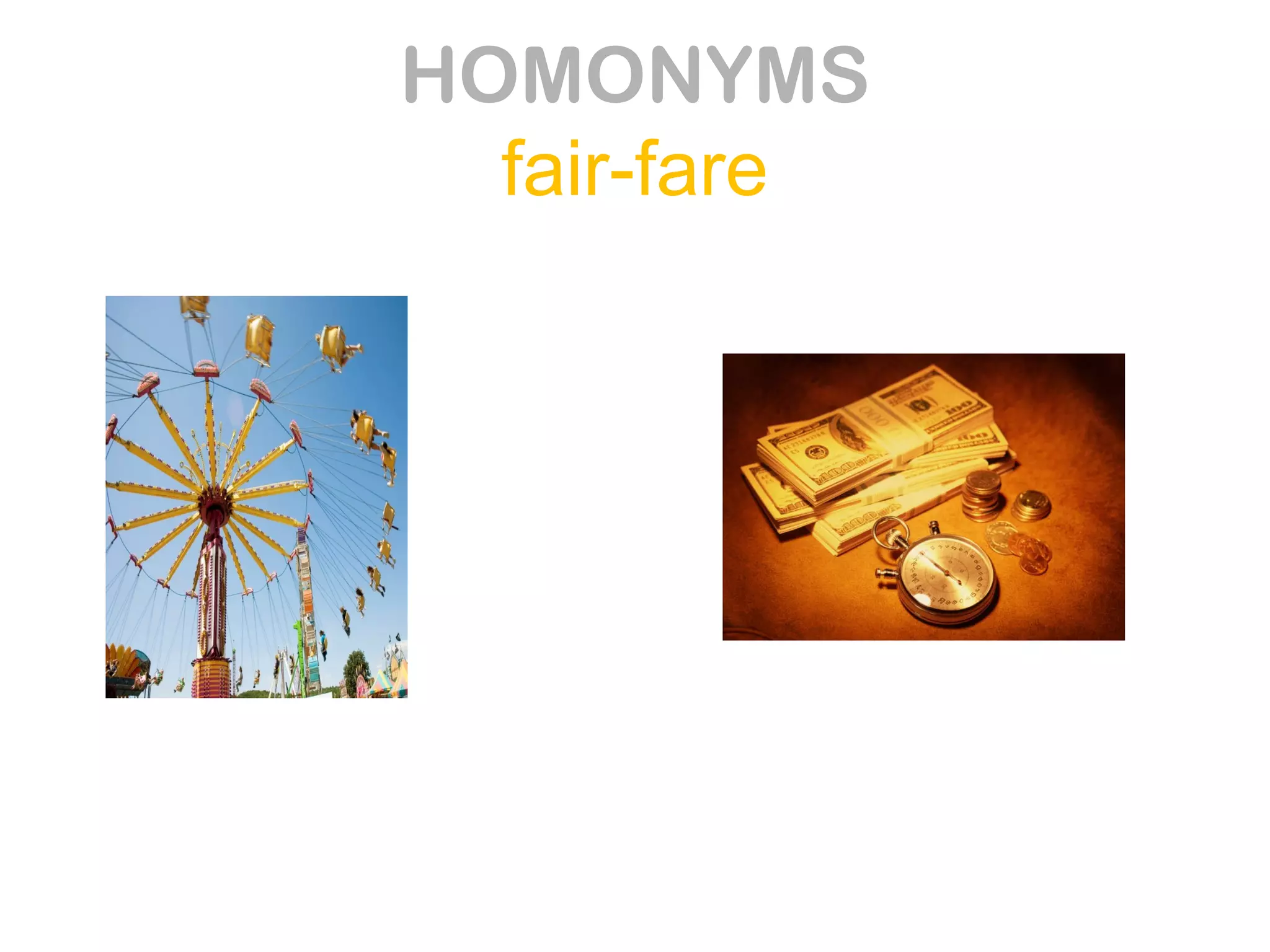 Homophones, Homonyms and Homographs | PPT