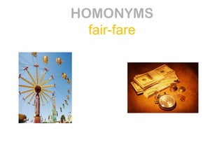 Homophones, Homonyms and Homographs | PPT