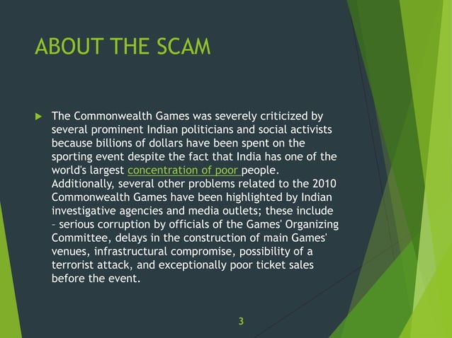 commonwealth game scam | PPTX