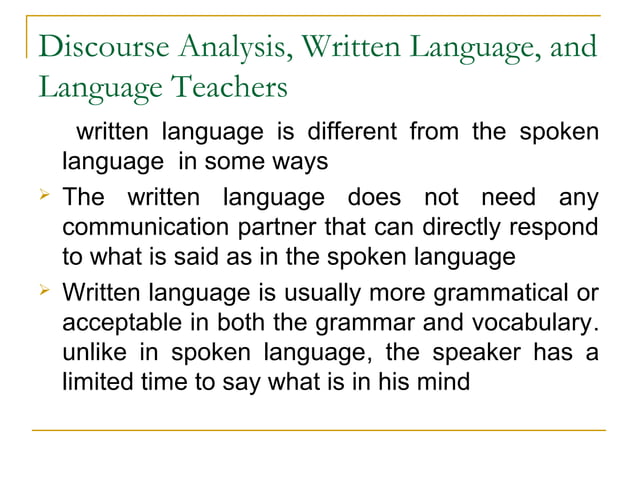 Discourse Analysis and Pragmatics