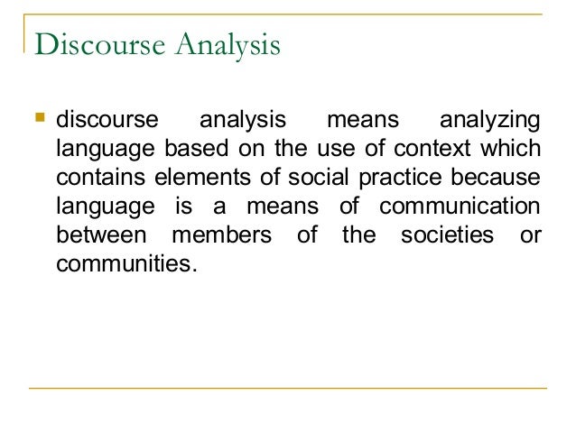 Discourse Analysis and Pragmatics