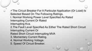 Selection Of Circuit Breaker | PPTX