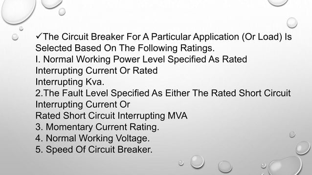 Selection Of Circuit Breaker | PPTX | Technology & Computing