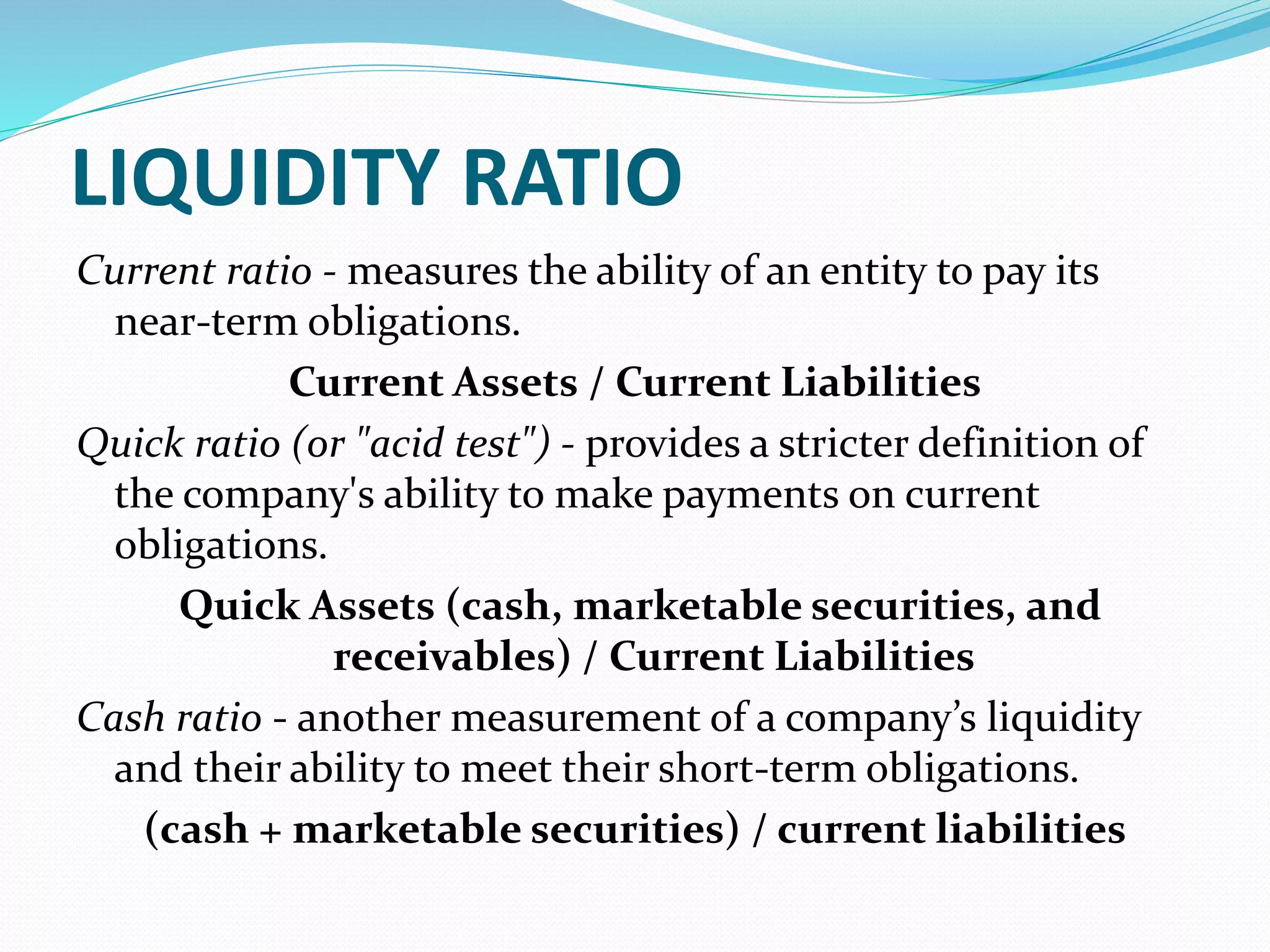 Computing Different Types of Financial Ratios | PPTX