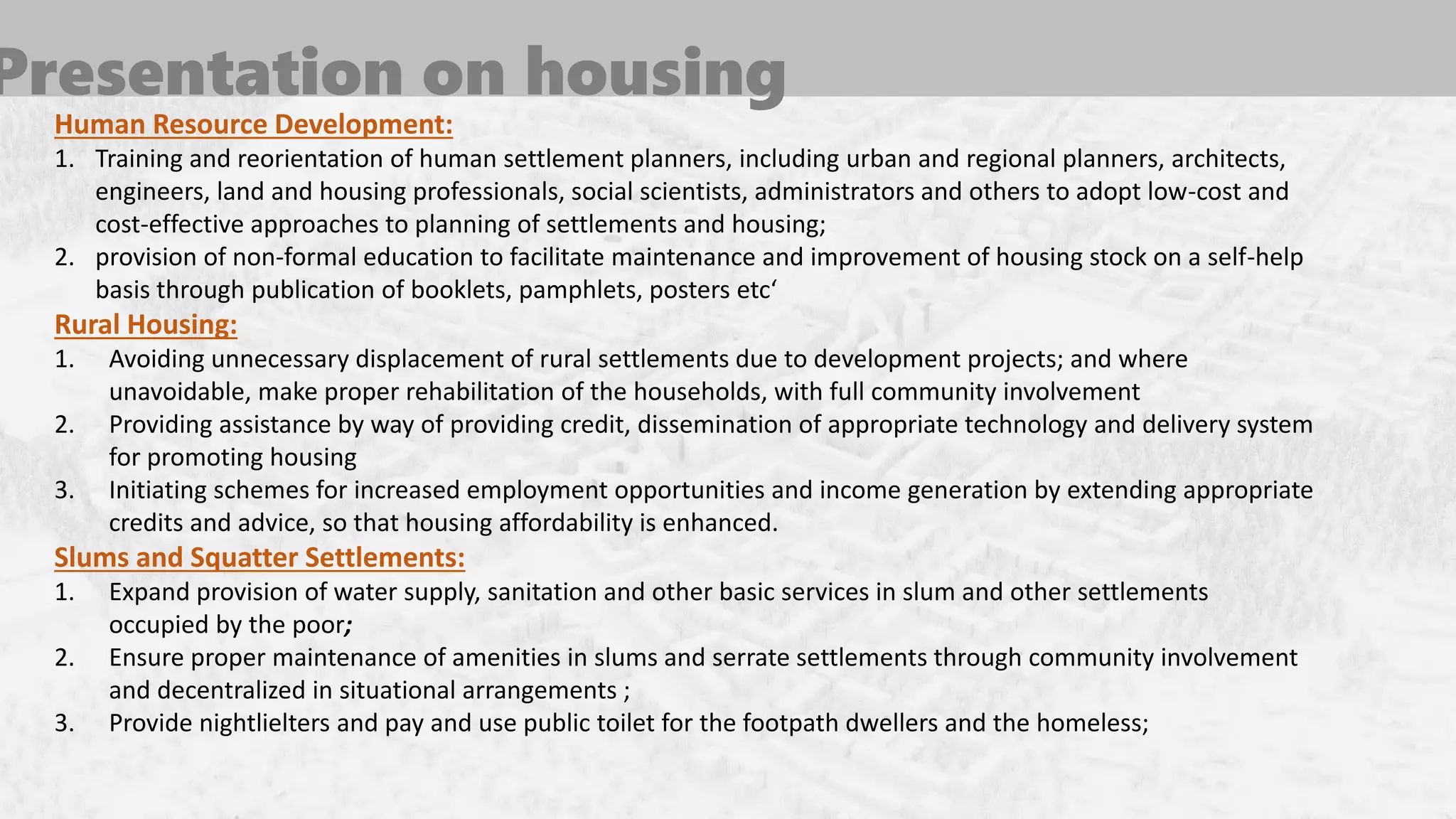 HOUSING & HOUSING POLICY ,HABITAT III PAPER | PPTX