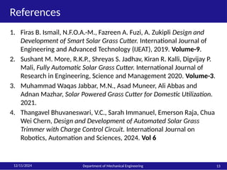 Automatic Solar Grass Cutter Robotics Based Project | PPTX