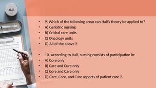 Comprehensive Overview of Lydia E. Hall's Core, Care, and Cure Nursing ...